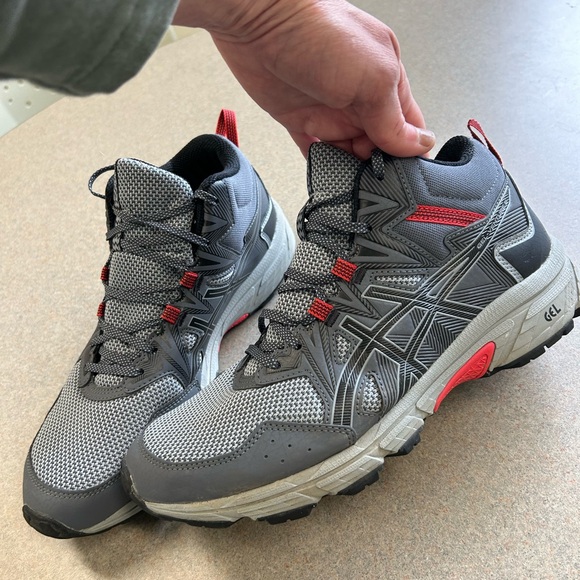 Asics | Shoes | Mens Gray And Red Athletic Asics Shoes | Poshmark